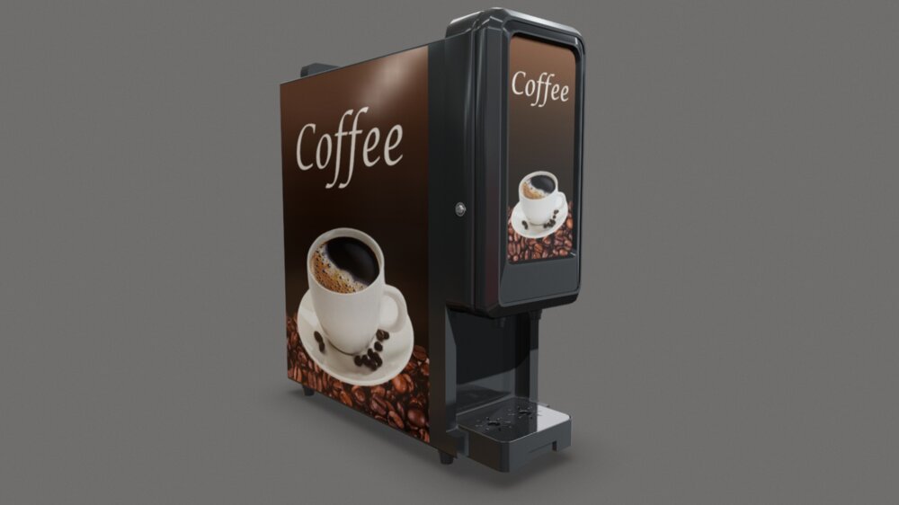 Slim Coffee Machine 3D model - Download Appliances on 3DModels.org