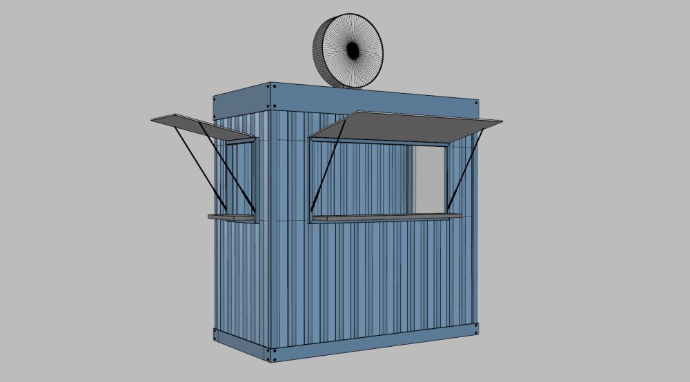 Small Container Kiosk 3D model - Download Street elements on 3DModels.org