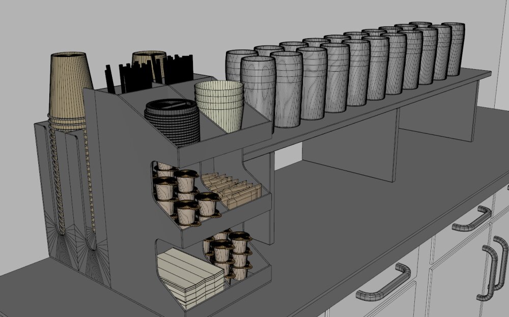 Stand Bar with Overhead Lighting 3D model - Download Commercial ...