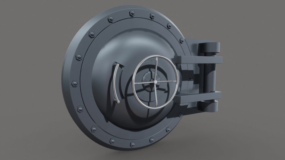 Submarine Hatch Door 3D model - Download Vehicle equipment on 3DModels.org
