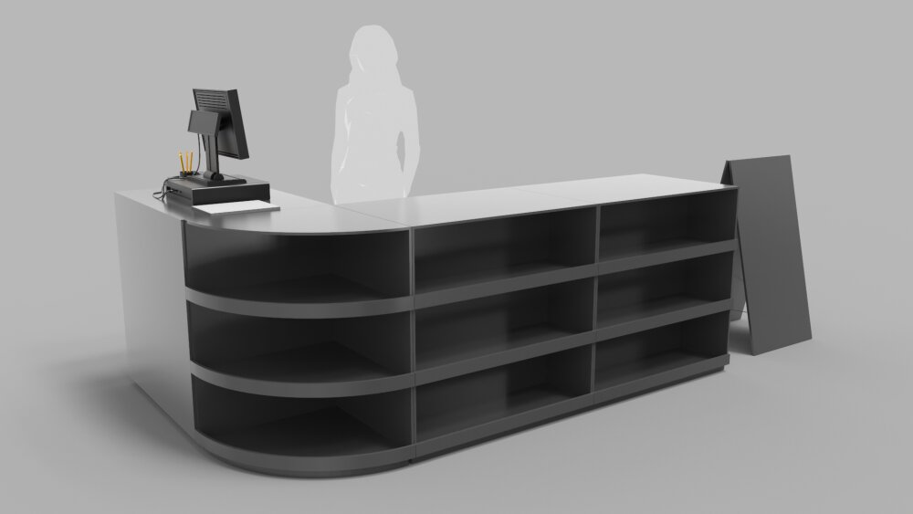 Super Market Cashier Counter 3D model - Download Commercial Appliance ...