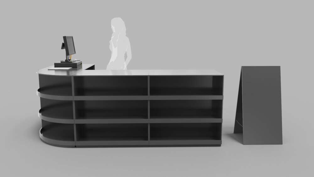 Super Market Cashier Counter 3D model - Download Commercial Appliance ...