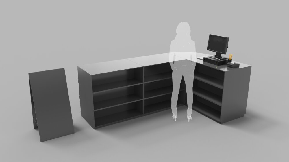 Super Market Cashier Counter 3D model - Download Commercial Appliance ...