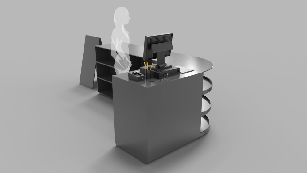 Super Market Cashier Counter 3D model - Download Commercial Appliance ...