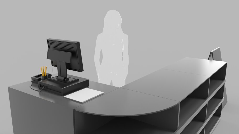 Super Market Cashier Counter 3D model - Download Commercial Appliance ...