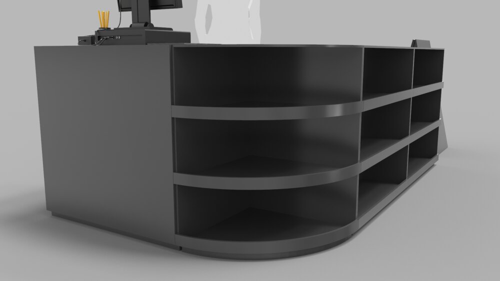 Super Market Cashier Counter 3D model - Download Commercial Appliance ...