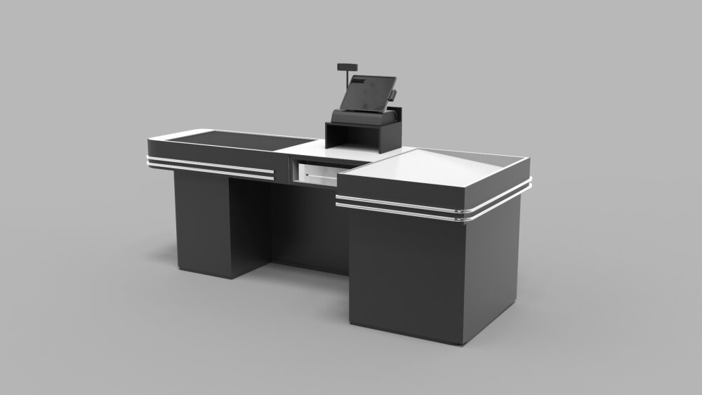 Supermarket Checkout Counter Cashier 3D model - Download Commercial ...