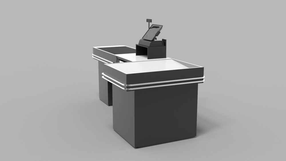Supermarket Checkout Counter Cashier 3D model - Download Commercial ...