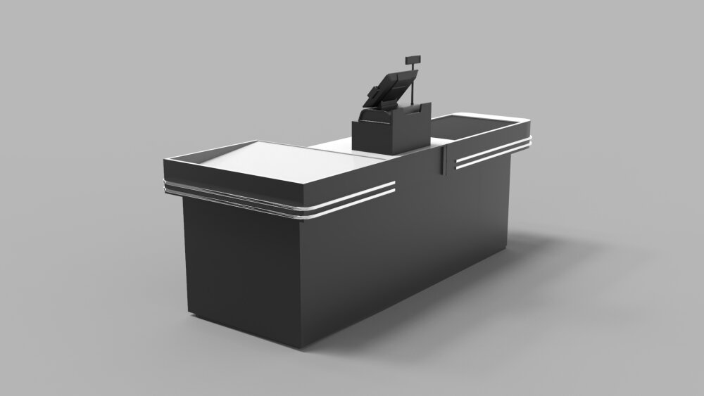 Supermarket Checkout Counter Cashier 3D model - Download Commercial ...