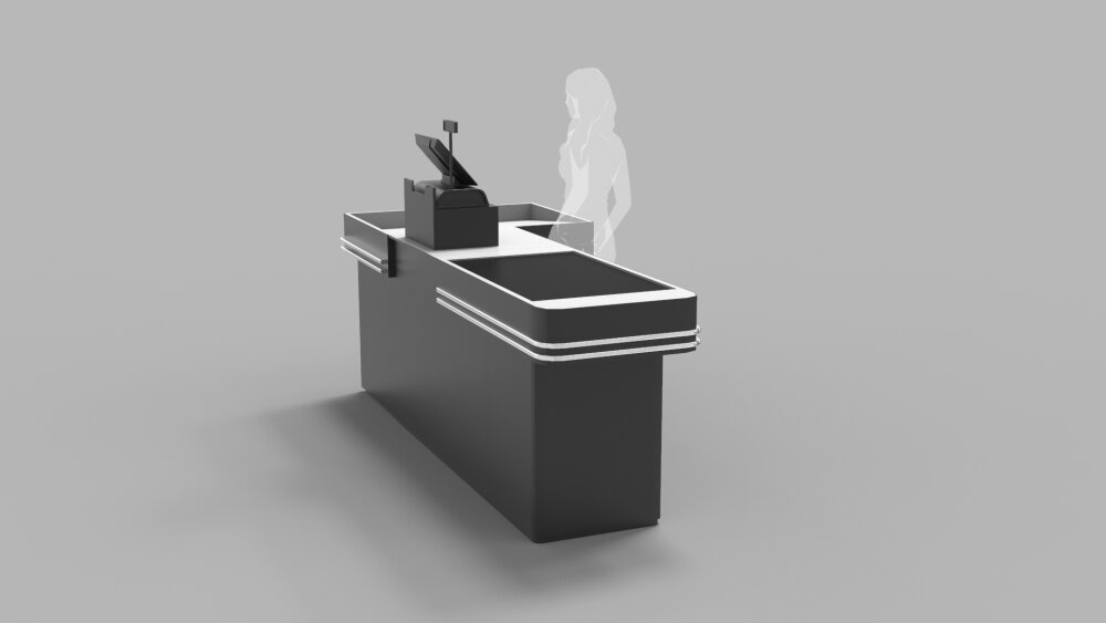 Supermarket Checkout Counter Cashier 3D model - Download Commercial ...