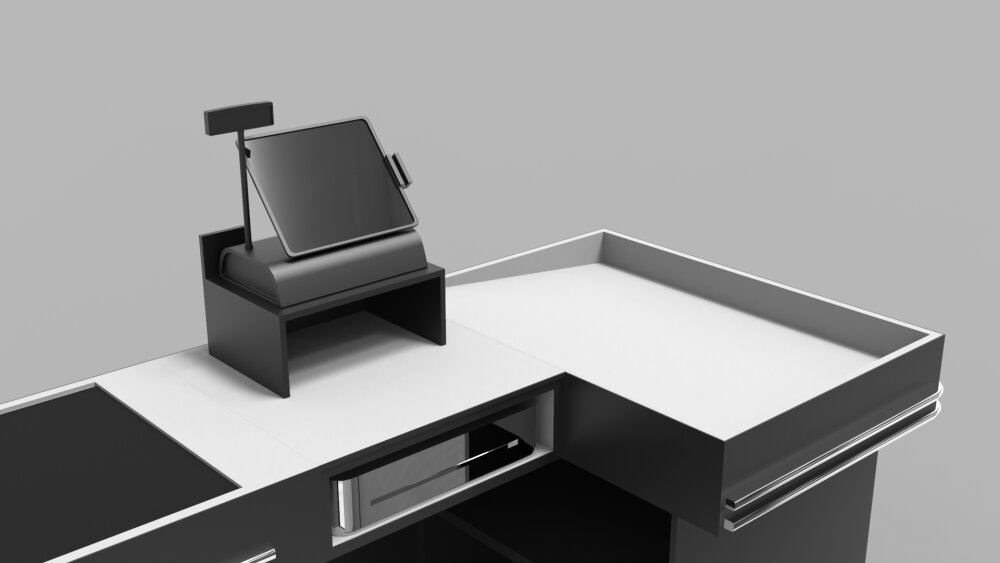 Supermarket Checkout Counter Cashier 3D model - Download Commercial ...