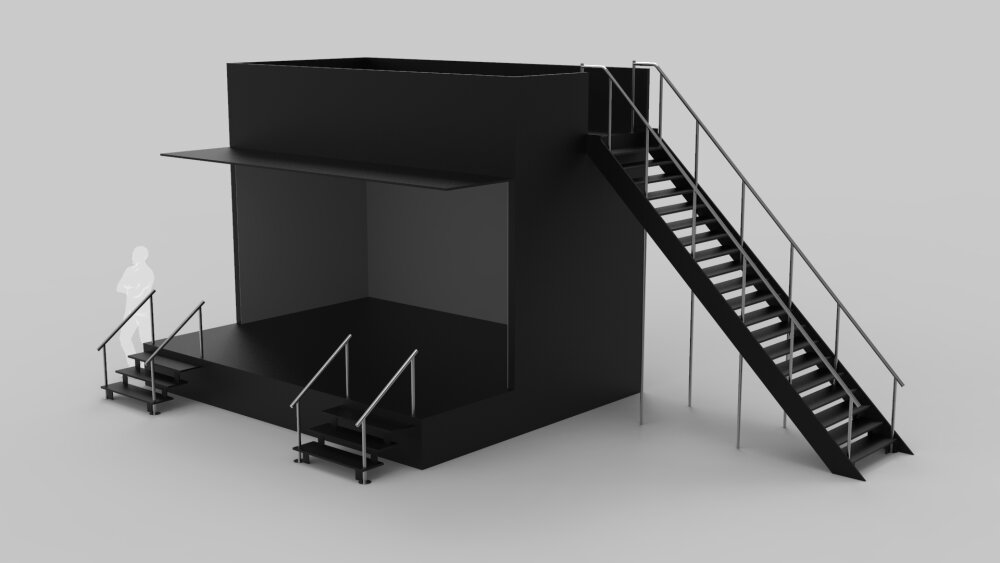 Two Level Stage Opened Modelo 3D - Descargar Elementos de la calle on ...