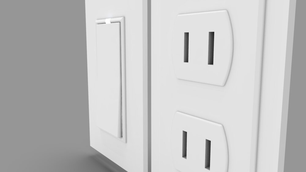 Wall Switch and Plug Socket 3D model - Download Building components on ...