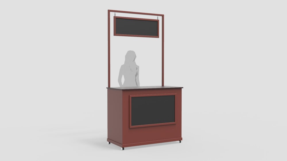 Wooden Small Booth 3D model - Download Street elements on 3DModels.org