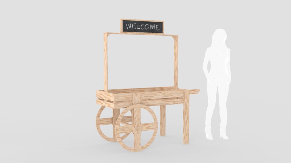 Wooden Vendor Cart 3D model - Download Street elements on 3DModels.org
