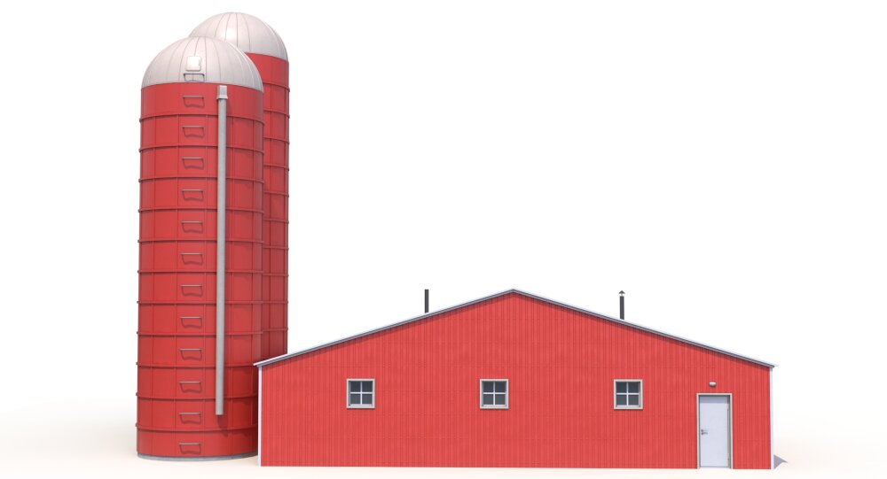 Red Farm Building 3D model - Download Infrastructure Buildings on ...