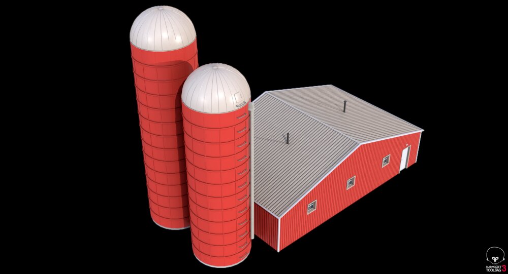 Red Farm Building 3D model - Download Infrastructure Buildings on ...