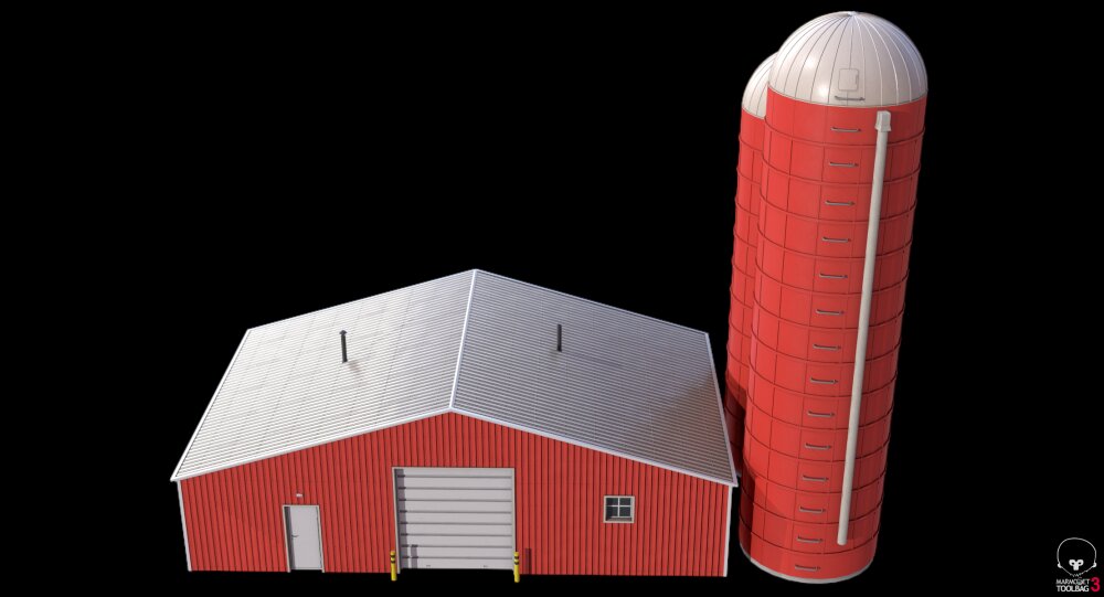 Red Farm Building 3D model - Download Infrastructure Buildings on ...