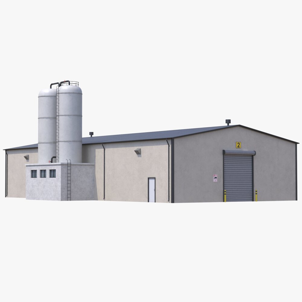 Entrepôt Industriel avec Système de Silo Double Modèle 3D - Télécharger ...