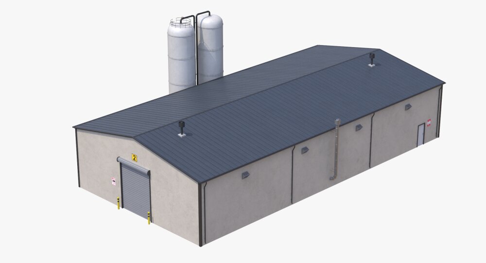 Entrepôt Industriel avec Système de Silo Double Modèle 3D - Télécharger ...
