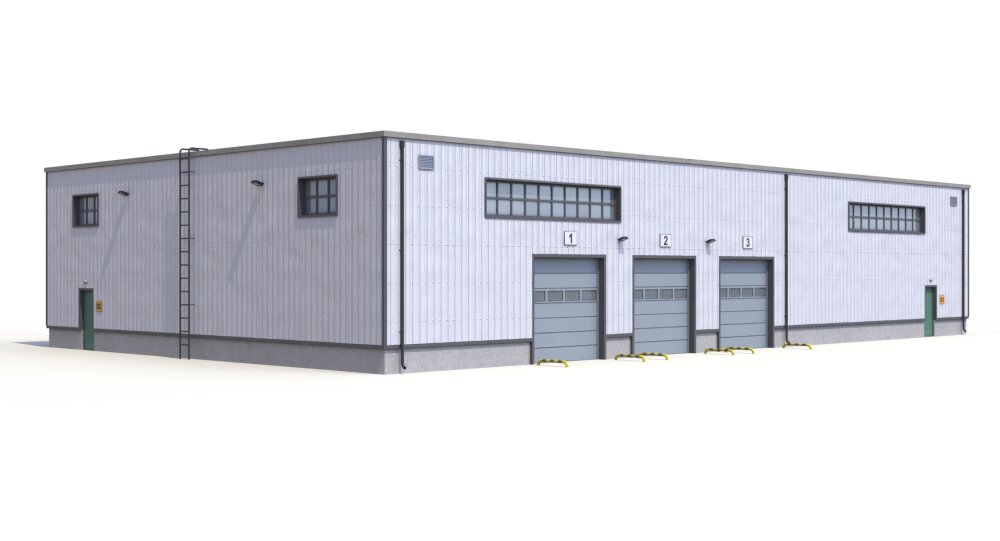 Industrial Warehouse 23 Pbr 3D model - Download Infrastructure ...