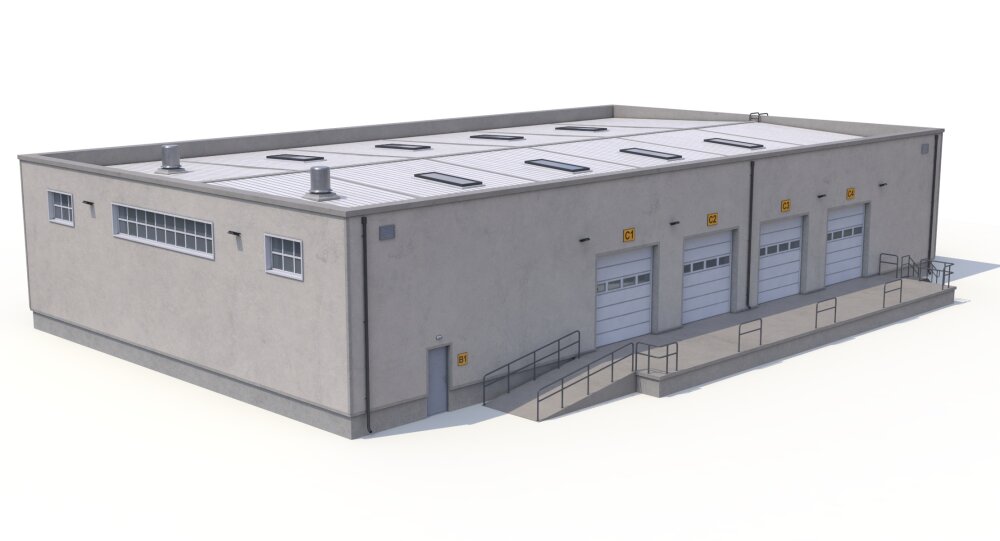 Warehouse Building 23 Pbr 3D model - Download Infrastructure Buildings ...