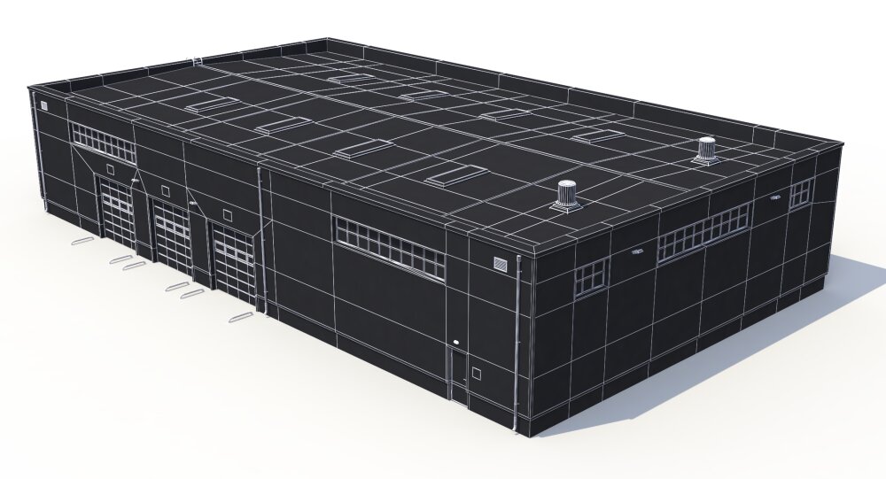 Warehouse Building 23 Pbr 3D model - Download Infrastructure Buildings ...