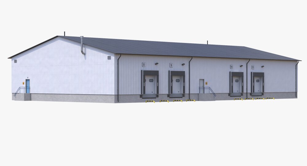 Industrial Warehouse with Loading Docks and Stair Access 3D 모델 - 다운로드 ...