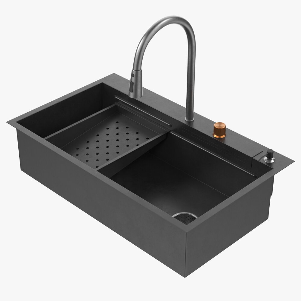 Kitchen Sink 3D model - Download Bathroom Fixtures on 3DModels.org