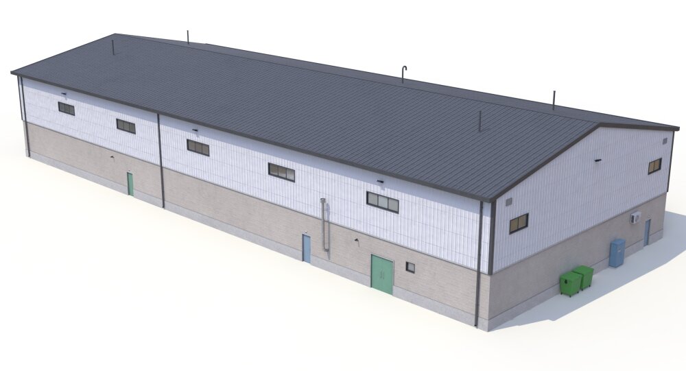 Industrial Warehouse with Loading Docks 3D model - Download ...
