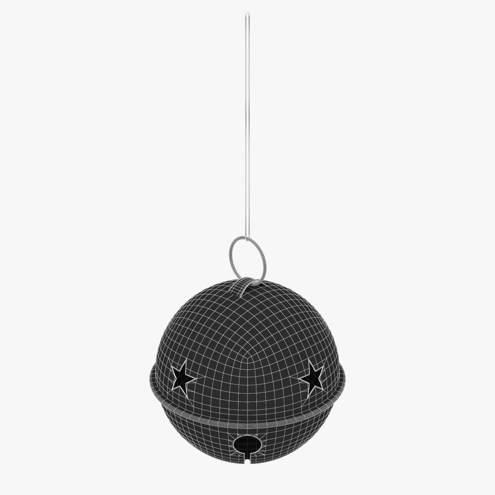 Golden Jingle Bell with Star Cutouts 3D model - Download Hobbies on ...