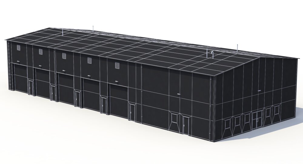 Entrepôt Industriel avec Quais de Chargement Modèle 3D - Télécharger ...