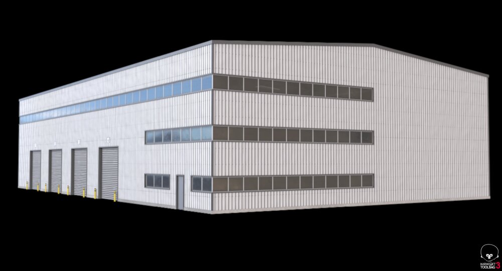 Industrial Warehouse Building with Multiple Loading Docks PBR 3D model ...