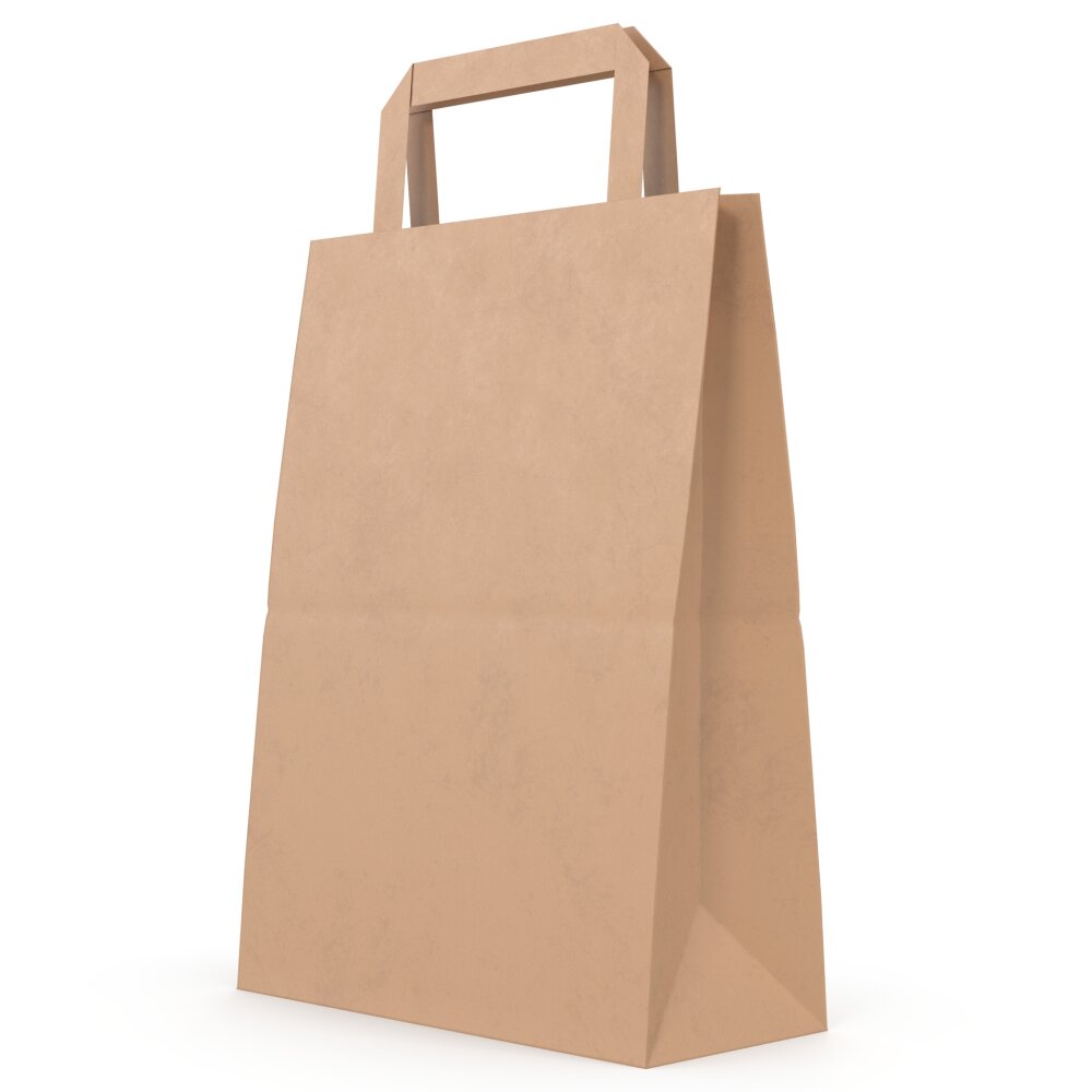 Eco-Friendly Kraft Paper Bag 3D model - Download Packaging and Boxes on ...