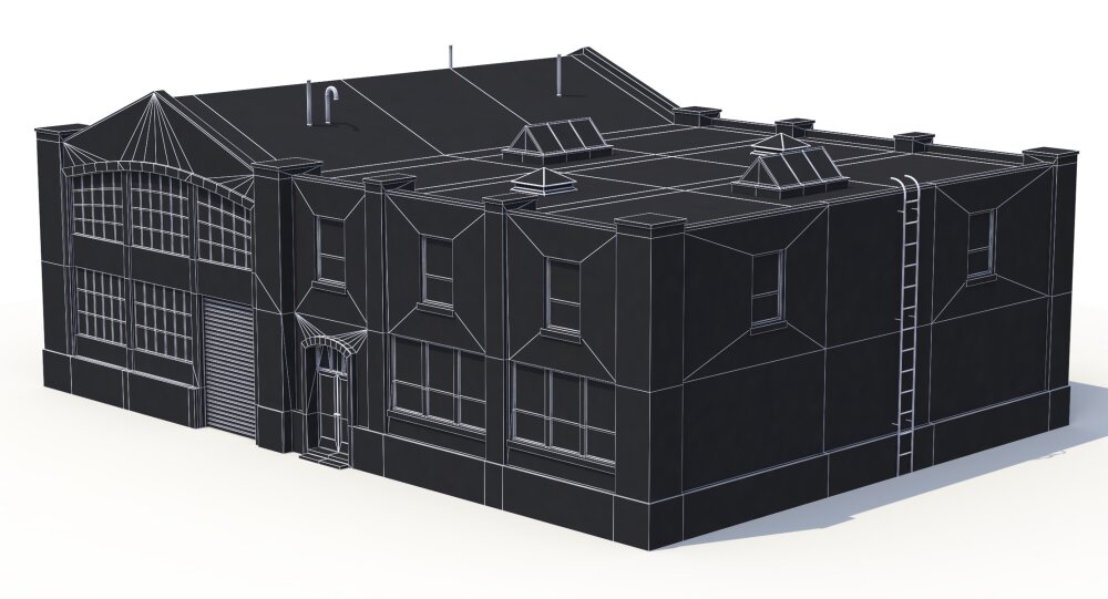 Ancien Entrepôt Industriel en Briques Modèle 3D - Télécharger Bâtiment ...