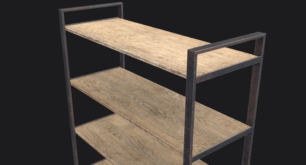 Old Shelves Game Ready PBR 3D model - Download Shelving on 3DModels.org