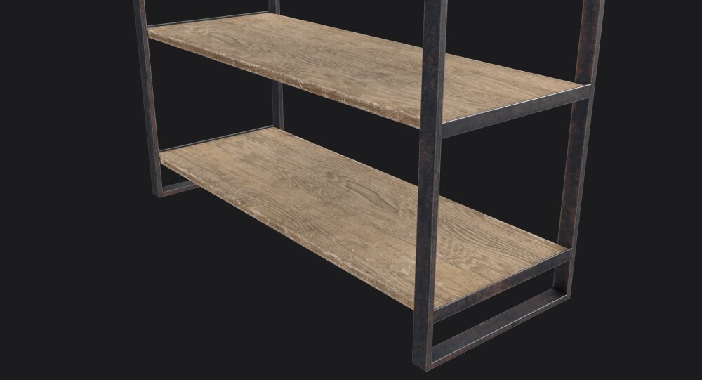 Old Shelves Game Ready PBR 3D model - Download Shelving on 3DModels.org