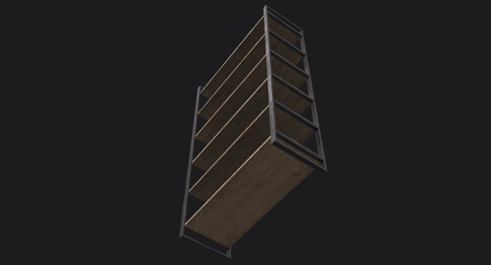 Old Shelves Game Ready PBR 3D model - Download Shelving on 3DModels.org