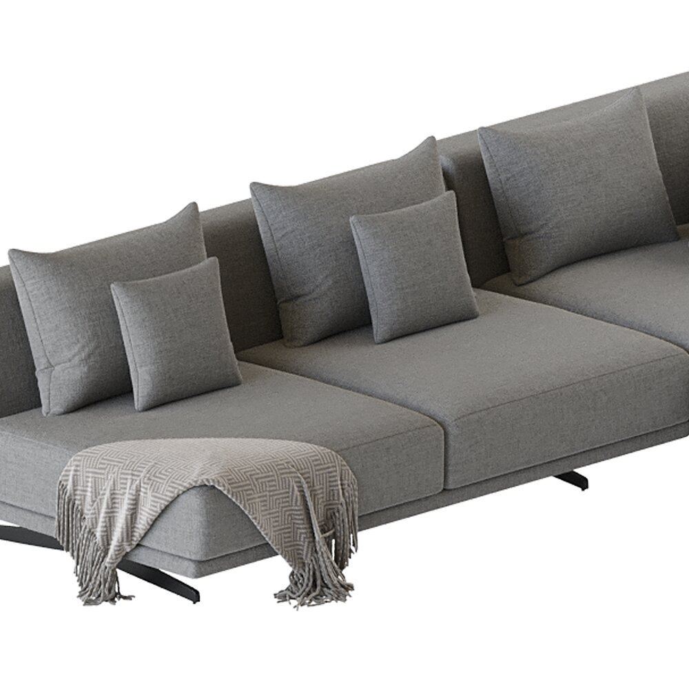 Modern Gray Modular Sofa 3D model - Download Sofa on 3DModels.org