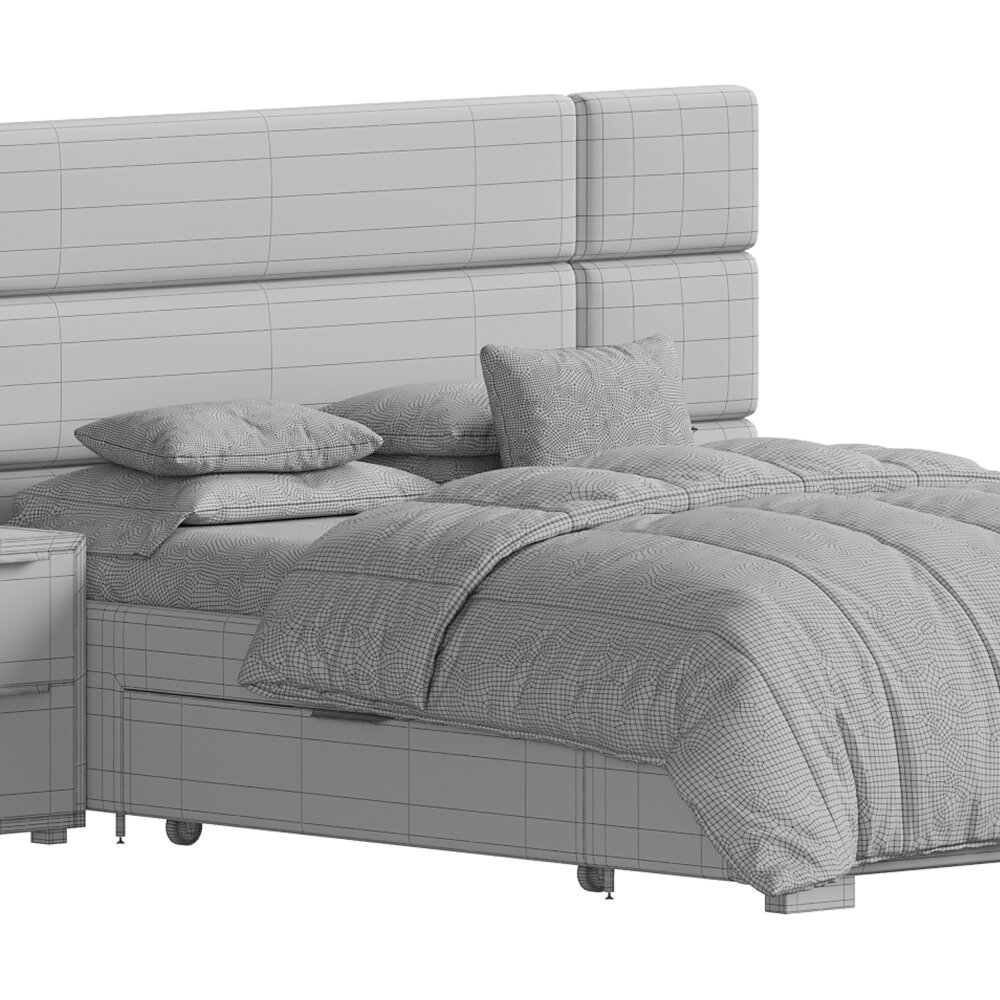 Hart Upholstered Bed Frame 3D model - Download Bed on 3DModels.org