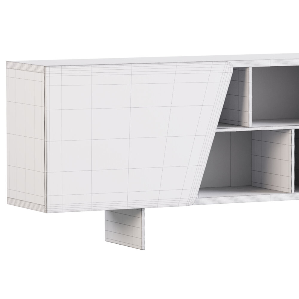 Reflex Vertigo White Sideboard with Marble Finish 3D model - Download ...
