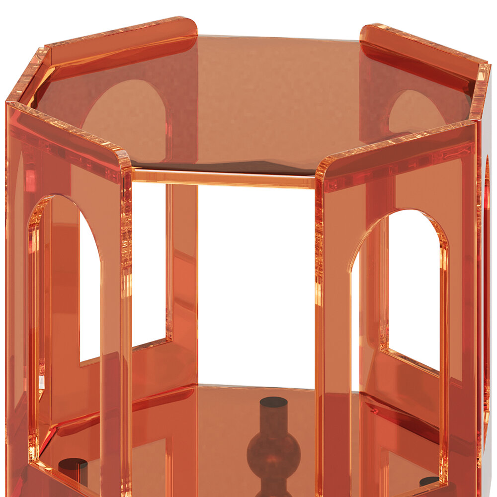 Retro Acrylic Octagonal Side Table 3D model - Download Table on ...