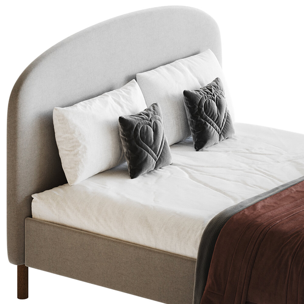 Shilton Upholstered Bed Frame 3D model - Download Bed on 3DModels.org