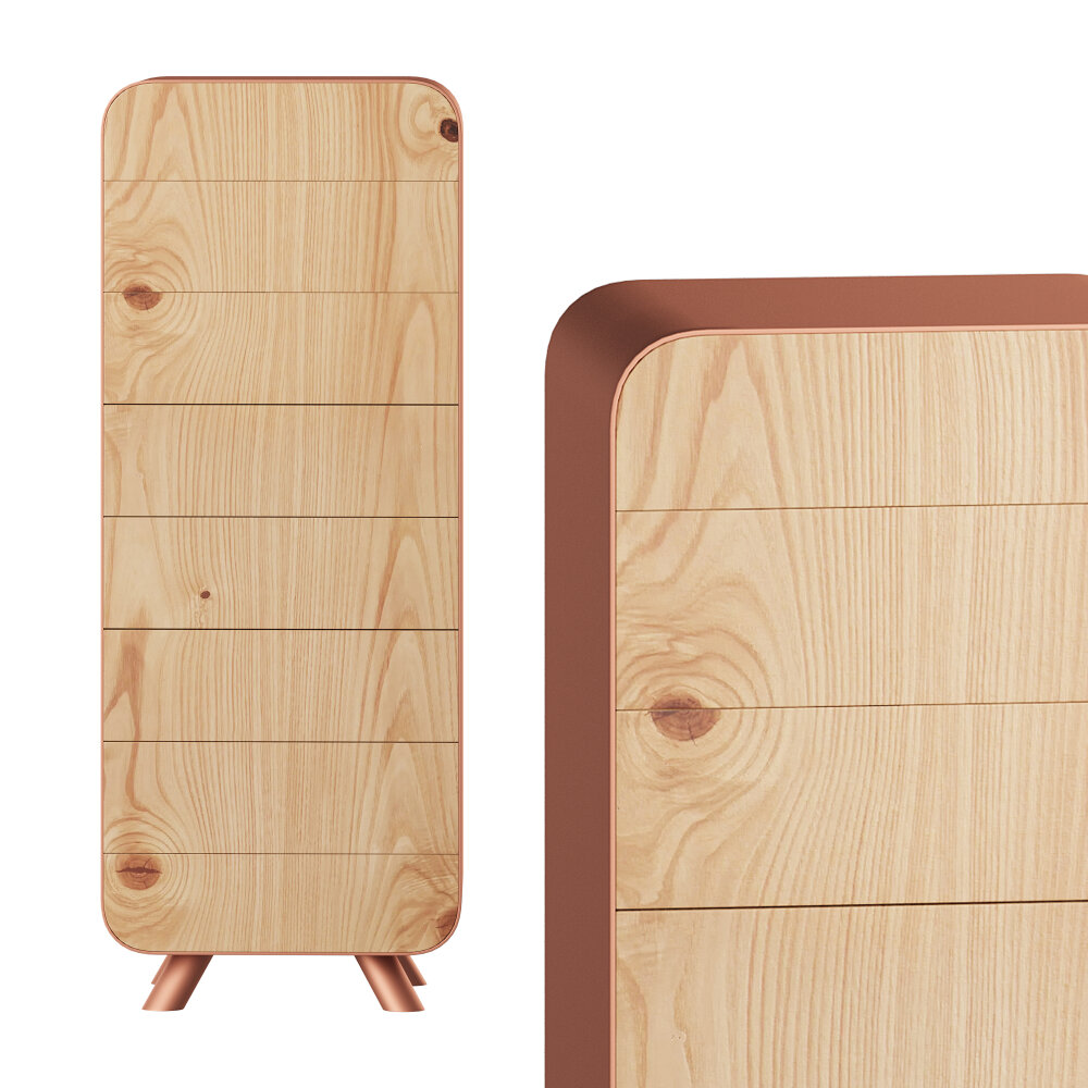 Gabinete de Madera Anema Design Con Bordes Redondeados Modelo 3D ...