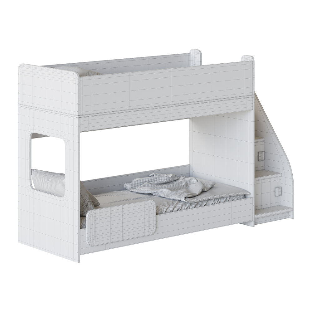 Legend Modern Bunk Bed 3D model - Download Bed on 3DModels.org