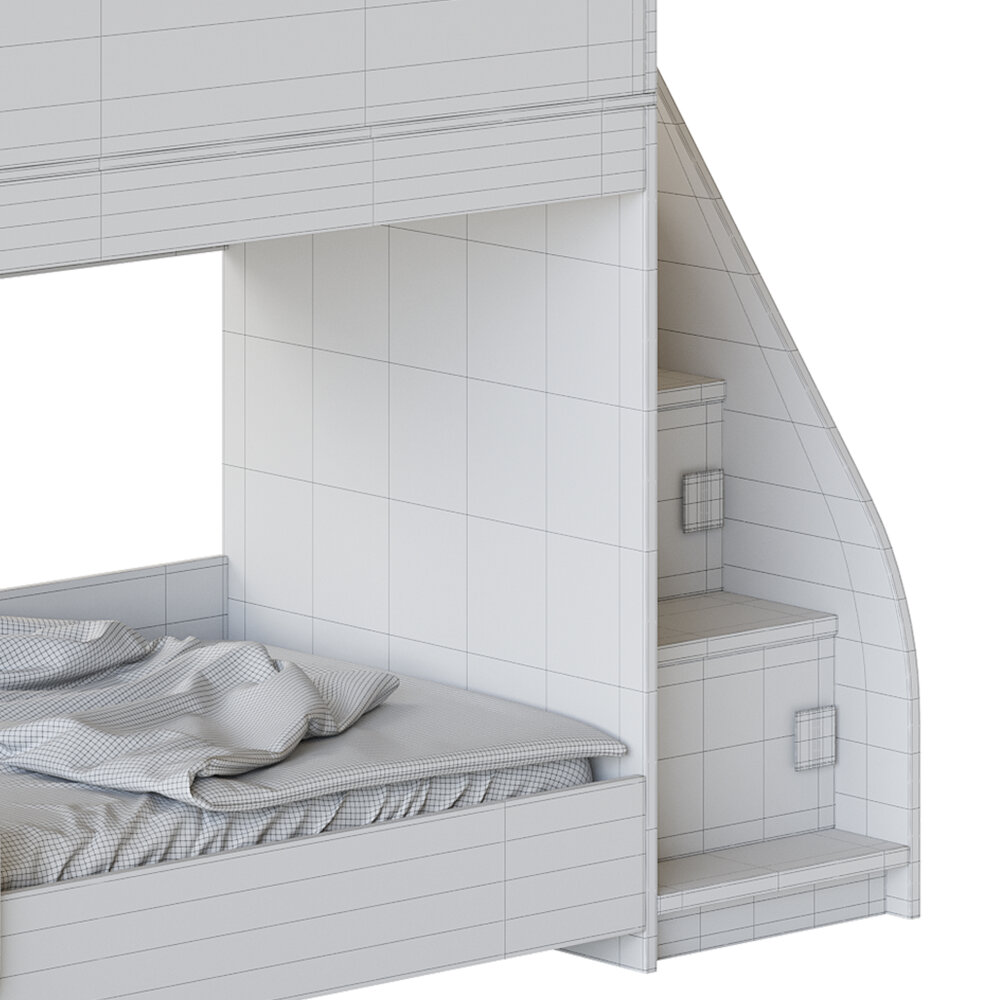 Legend Modern Bunk Bed 3D model - Download Bed on 3DModels.org