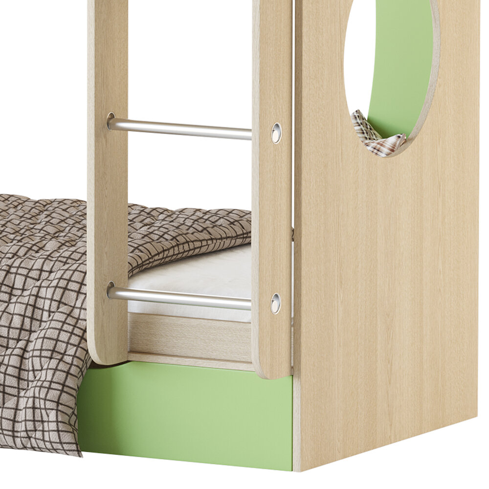 Funky Kids Green Bunk Bed 3D model - Download Bed on 3DModels.org