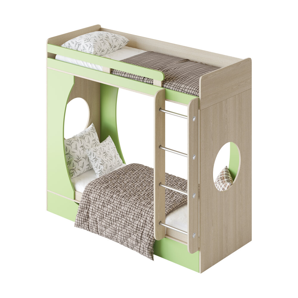 Funky Kids Green Bunk Bed 3D model - Download Bed on 3DModels.org