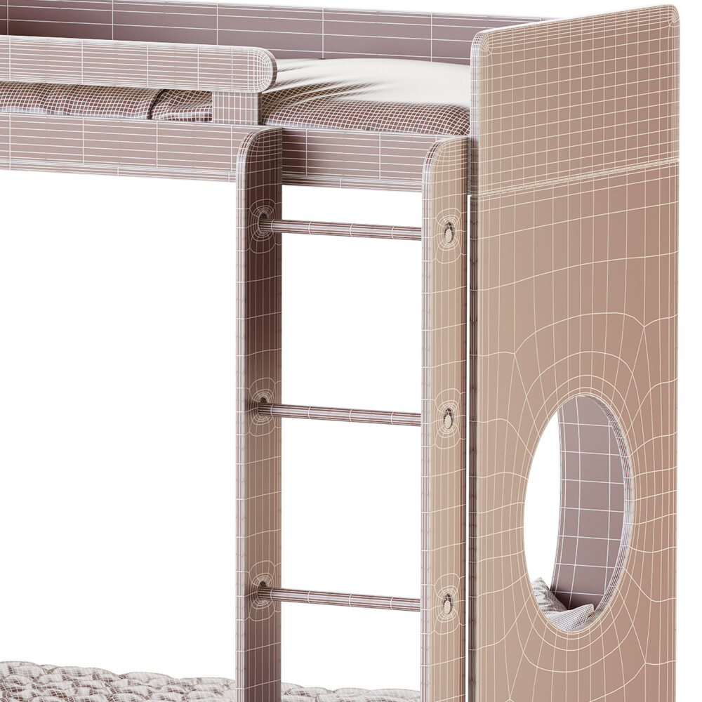 Funky Kids Green Bunk Bed 3D model - Download Bed on 3DModels.org