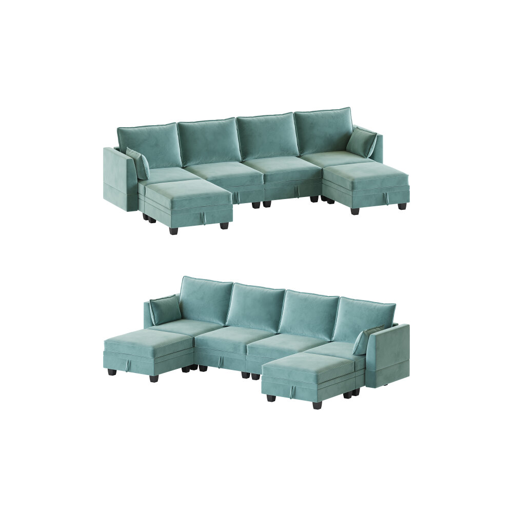 Modular Teal Sectional Sofa 3D model - Download Sofa on 3DModels.org